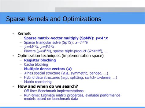 ppt automatic performance tuning of sparse matrix kernels powerpoint