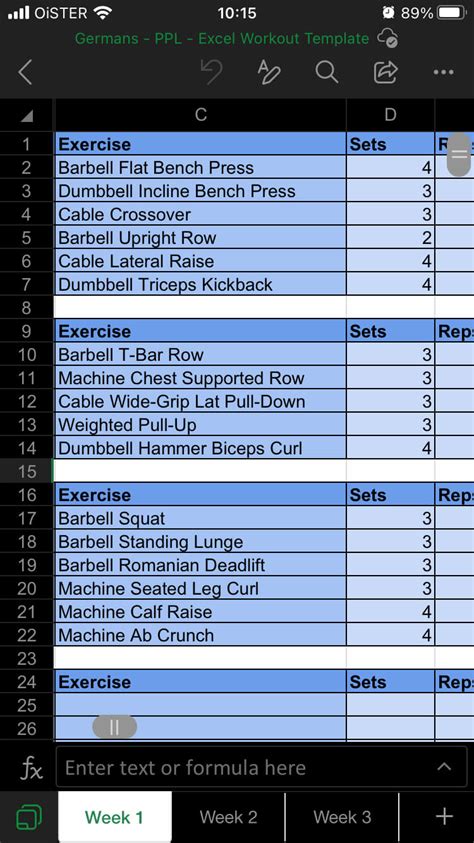 How To Make A Workout Plan In Excel With Template