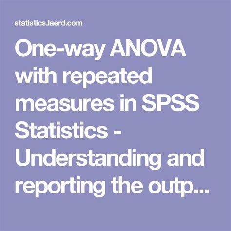 One Way Anova With Repeated Measures In Spss Statistics Understanding And Reporting The Output