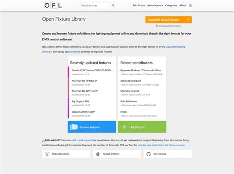 Open Fixture Library By Openlightingproject A Express Template