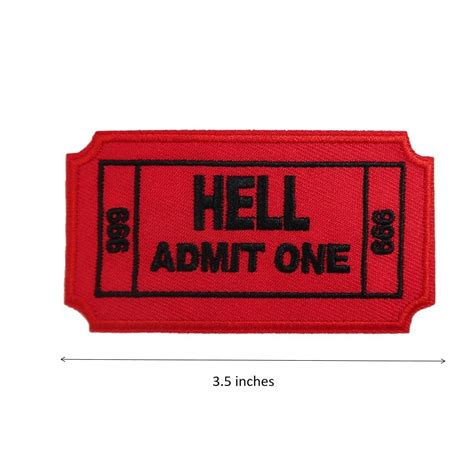 Mua Horror Patches Hell Admit One Embroidered Iron On Punk Patches For Jackets Meme Emblem Trên