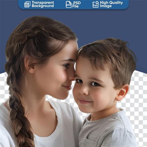 Premium Psd Beautiful Mom And Son A Happy Mothers Day Halfbody Portrait