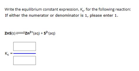 Solved Write The Equilibrium Constant Expression Kc For Chegg