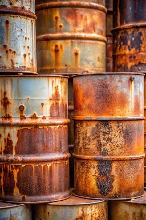 Close Up Of Rust Patterns On Metal Containers Stock Illustration