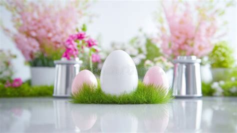 Decorated Easter Eggs In The Grass Isolated On White Stock Illustration Illustration Of