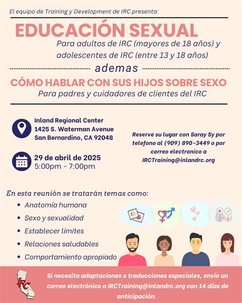 Sex Education April 2025 Inland Regional Center