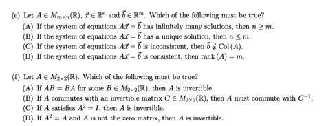 e let a € mmxn r ter” and erm which of the
