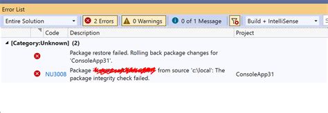 Package Integrity Check Performed And Reported Twice · Issue 6945 · Nugethome · Github