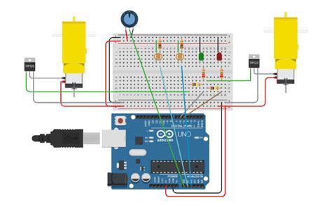 Circuit Design Line Follower Tinkercad