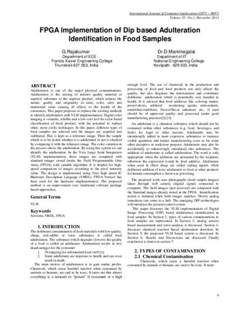 Pdf Fpga Implementation Of Dip Based Adulteration Identification In