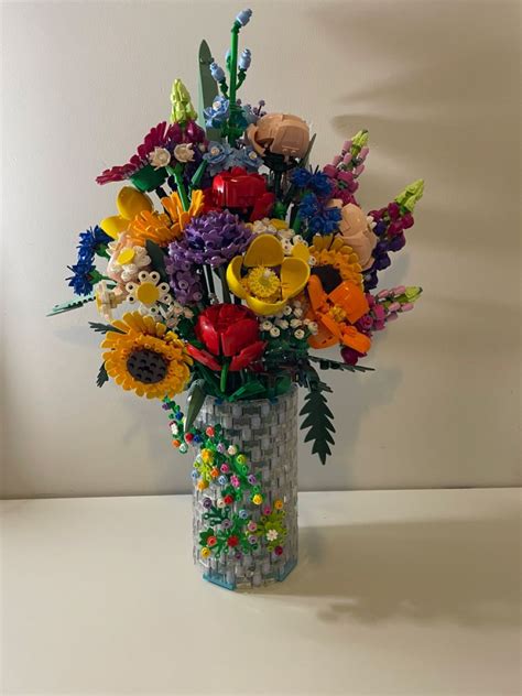 Lego Vase For Colorful Lego Flowers Colorful Lego Bouquet Decor Lego
