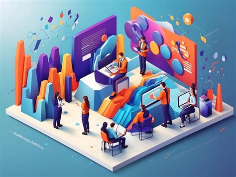 Premium Ai Image Business And Marketing Concept In 3d Isometric Design People Analyzing Data