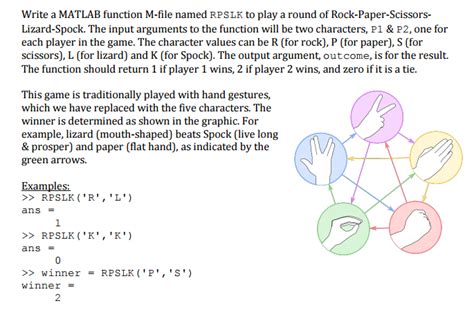 Write A Matlab Function M File Named Rpslk To Play A