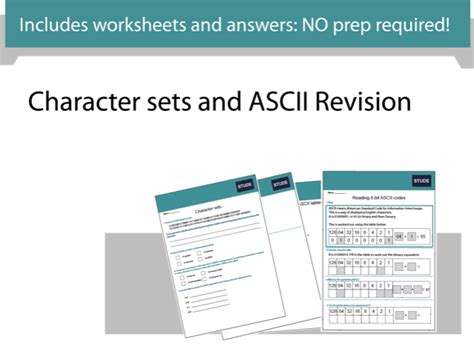 Gcse Computer Science 9 1 Character Sets And Ascii Revision