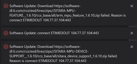 Awr6843aopevm Ccs Software Update Connect Etimedout 传感器论坛 传感器 E2e™ 设计支持