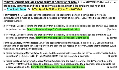 Solved INSTRUCTIONS FOR ALL PROBABILITY PROBLEMS PROB Chegg