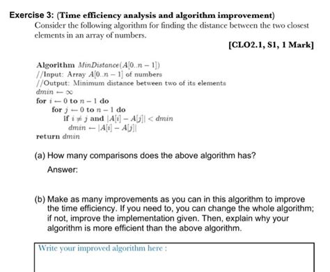 solved exercise 3 time efficiency analysis and algorithm