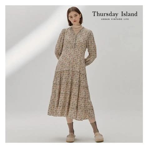 써스데이아일랜드 플라워 롱 원피스 S 헬로마켓