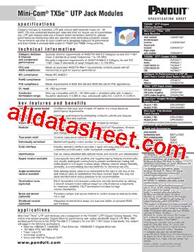 CPPLA WBLY Datasheet PDF PANDUIT CORP