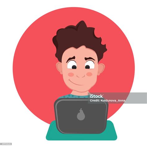 젊은 프로그래머 남자 캐릭터 노트북에 코딩 또는 사람과 인터넷에 낭만적인 차트 Java 프로그래밍 언어에 대한 스톡 벡터 아트