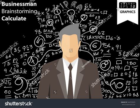 businessman brainstorming calculate numbers modern design stock vector