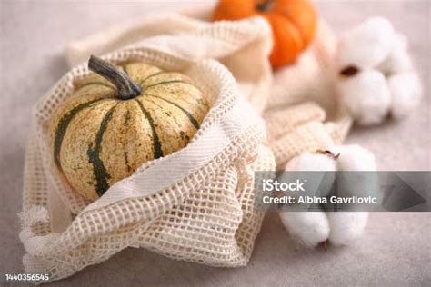 다른 유형의 호박은 유기농 면화 가방에 포장되어 있습니다 에코 제로 폐기물 개념 가방에 대한 스톡 사진 및 기타 이미지 가방 가을 건강한 생활방식 Istock