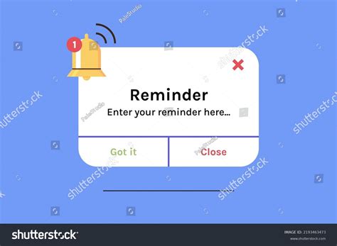 Reminder Notification Page Floating Elements Business Stock Vector