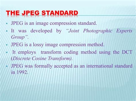 image compression standards pptx