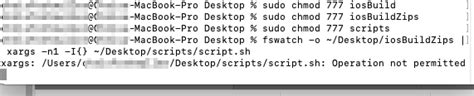 Terminal Xargs Operation Not Permitted When Calling Bash Script From