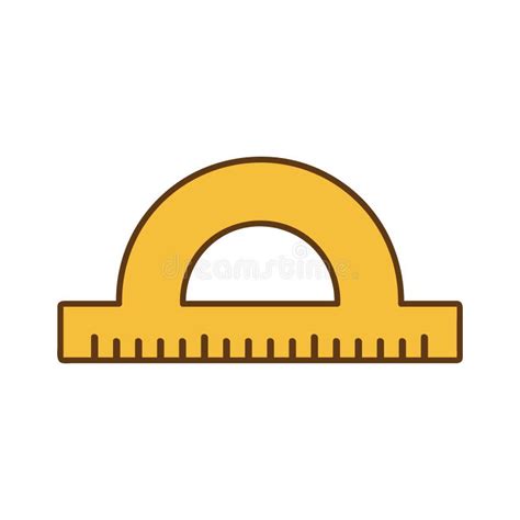 protractor ruler icon cartoon isolated vector illustration stock vector