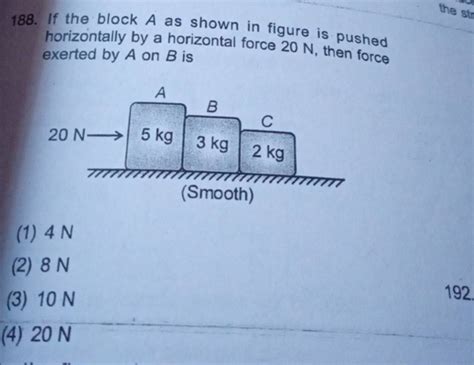 if the block a as shown in figure is pushed horizontally by a horizontal