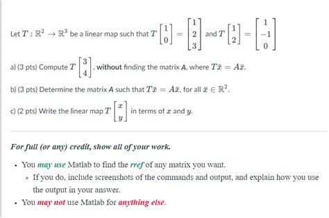 Solved Let T R R Be A Linear Map Such That T Chegg Com