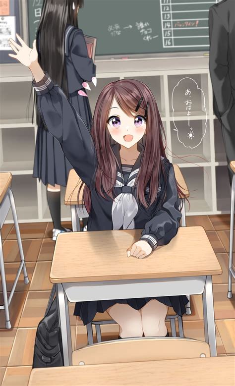 オリジナル 毎朝、元気な挨拶をくれる後ろの席の子 ぺんたごんのイラスト Pixiv Manga Kawaii Imagenes