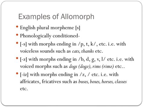Morphophonemic Morphemes And Allomorphs Morphological Processespptxpptx