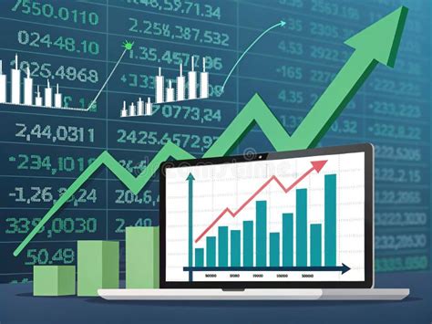 Stock Market Growth And Analysis Concept With Rising Graph Stock