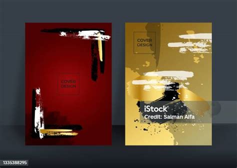 빨간색과 골드 브러시 커버 배너 배경 비즈니스 보고서 보석 고급 우아한 수채화 및 기하학적 추상적 배경에 대한 벡터 일러스트레이션 0명에 대한 스톡 벡터 아트 및 기타
