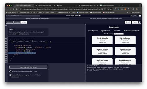 Learn Modern JavaScript Methods By Building Football Team Cards Step 32 JavaScript The