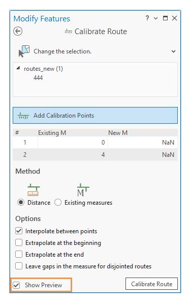 Calibrate A Selected Route—arcgis Pro Documentation