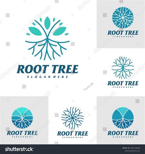 Set Tree Root Logo Design Vector Stock Vector Royalty Free 2167238287