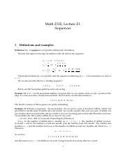 Understanding Sequences and Limits in Math 231E Lecture | Course Hero