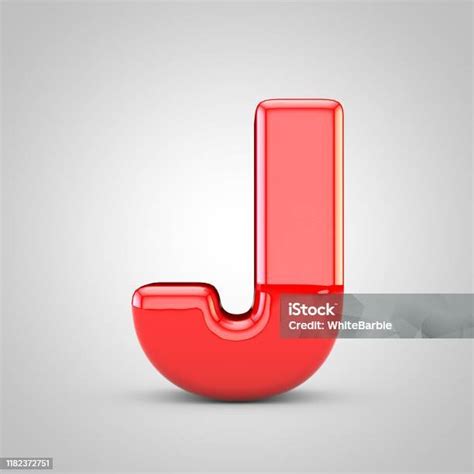 3d 빨간 문자 J 대문자 격리 흰색 배경 0명에 대한 스톡 사진 및 기타 이미지 0명 3차원 형태 금속의 Istock