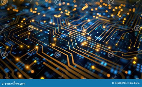 Abstract Ai Background With Binary Code And Circuit Stock Illustration Illustration Of Imagery