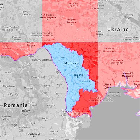Ukraine Borders Non Enclave Moldova To The North South East And West