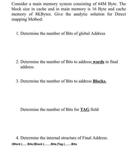 solved consider a main memory system consisting of 64m byte