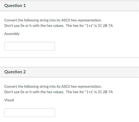 Solved Question 1 Convert The Following String Into Its Chegg Com