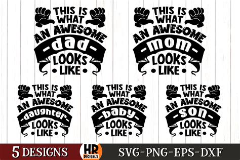 Funny Matching Dad Mom Son Daughter Set Graphic By Hrdigitals