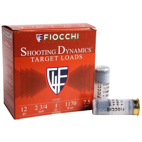 Fiocchi Shooting Dynamics 12 Gauge 2 34in 75 1oz Target Shotshells