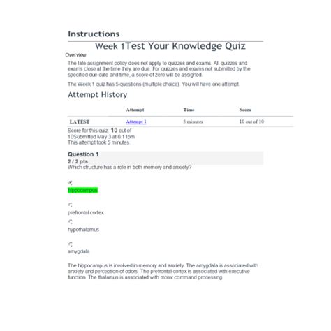 NR 546 Week 1 Test Your Knowledge Quiz Course Resources