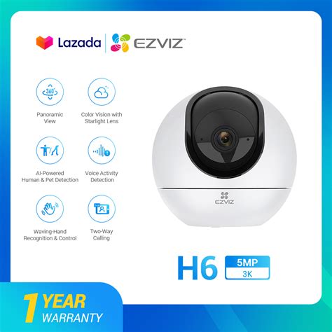5mp Ip Camera Ezviz H6 3k Wifi Camera 360°pantilt Indoor Ip Cam
