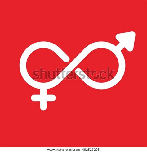 Infinity Gender Sex Logo Red Background Stock Vector Royalty Free 482523295 Shutterstock
